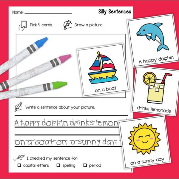 Writing Good Sentences Worksheets Summer Sentence Builders - Fishyrobb